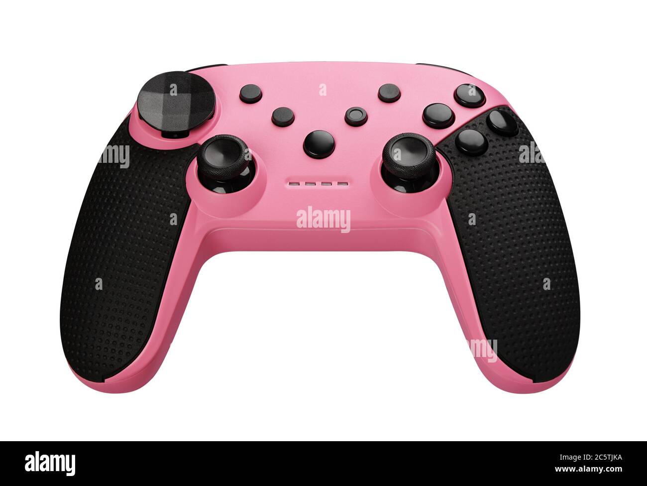 modern pink joystick. Video game controller isolated on white ...
