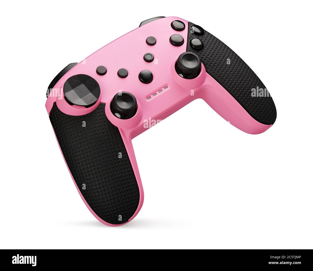 modern pink joystick. Video game controller isolated on white ...