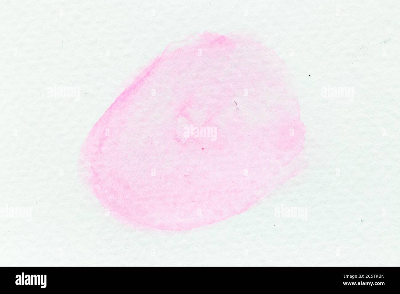 Pink color watercolor handdrawing as brush or banner on white paper ...