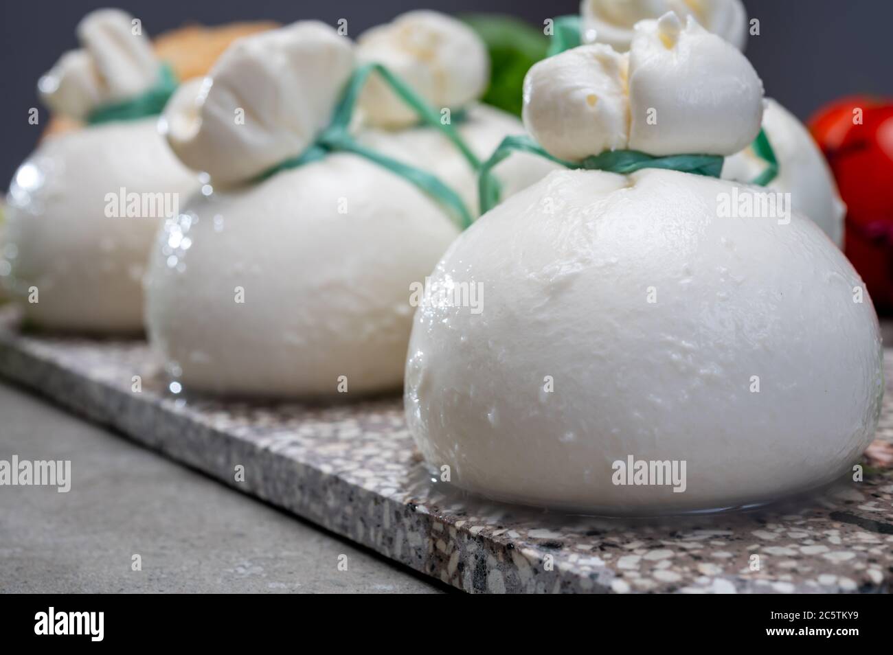 Cheese collection, fresh soft handmade Italian cheese from Puglia ...