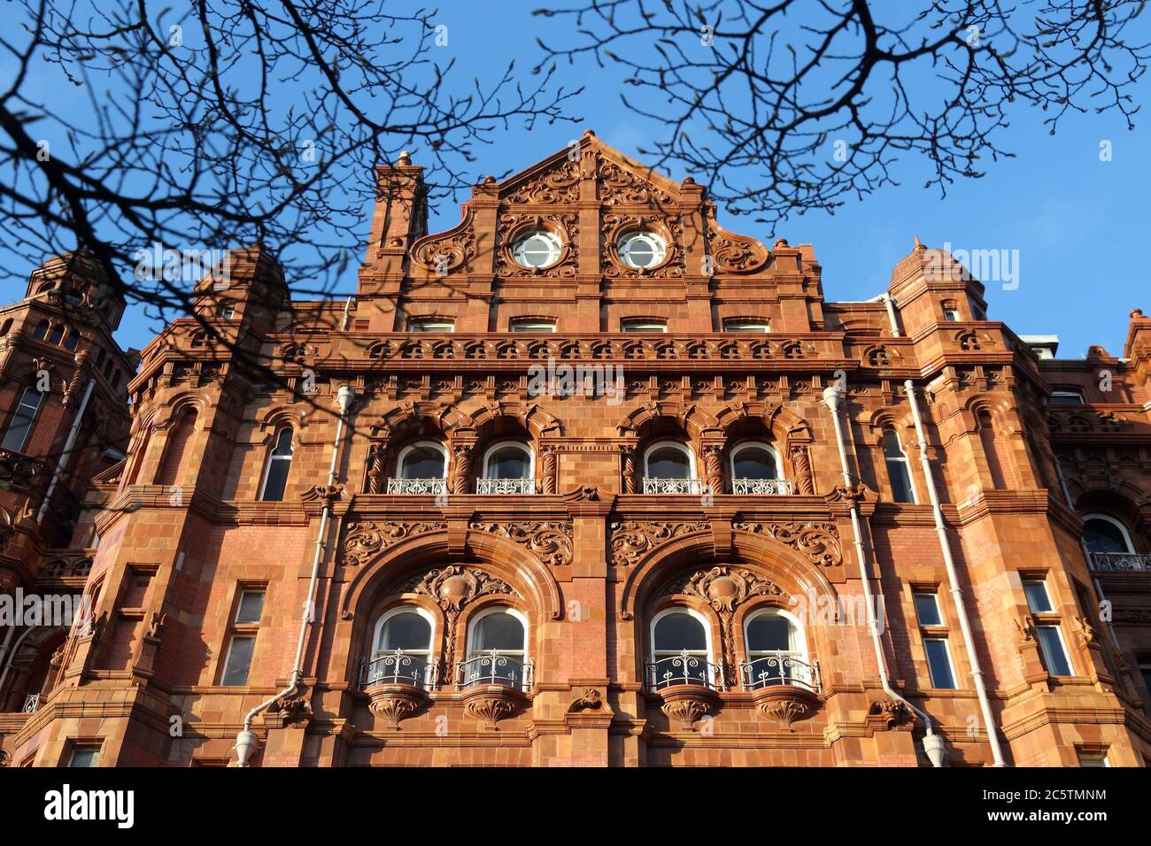 Manchester, UK. Famous hotel built in eclectic Edwardian baroque ...