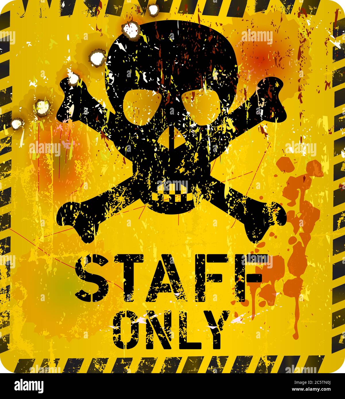 Keep out sign, warning sign,authorized personel only sign, grungy ...