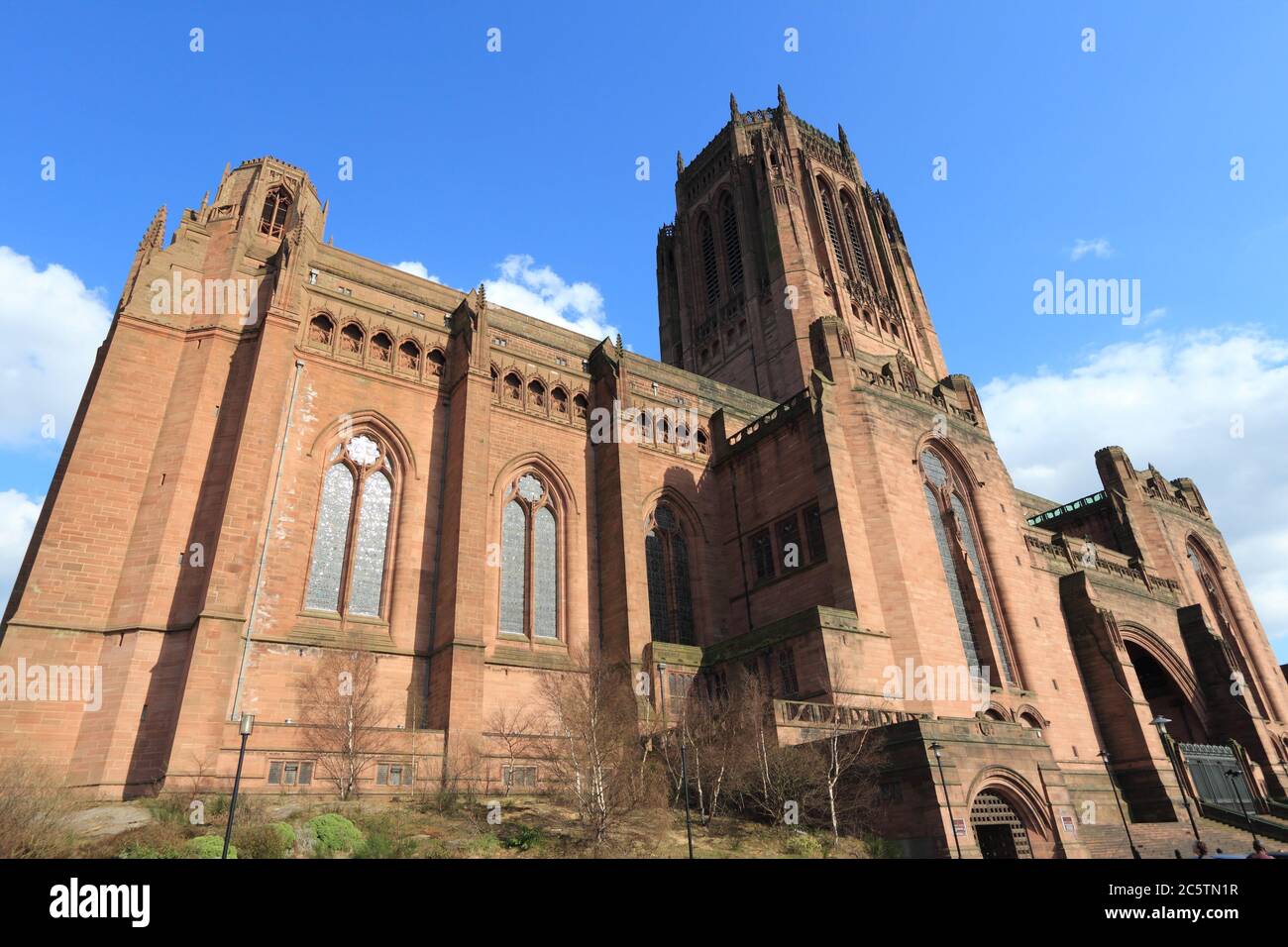 Liverpool Cathedral of the Church of England. Gothic Revival landmark ...