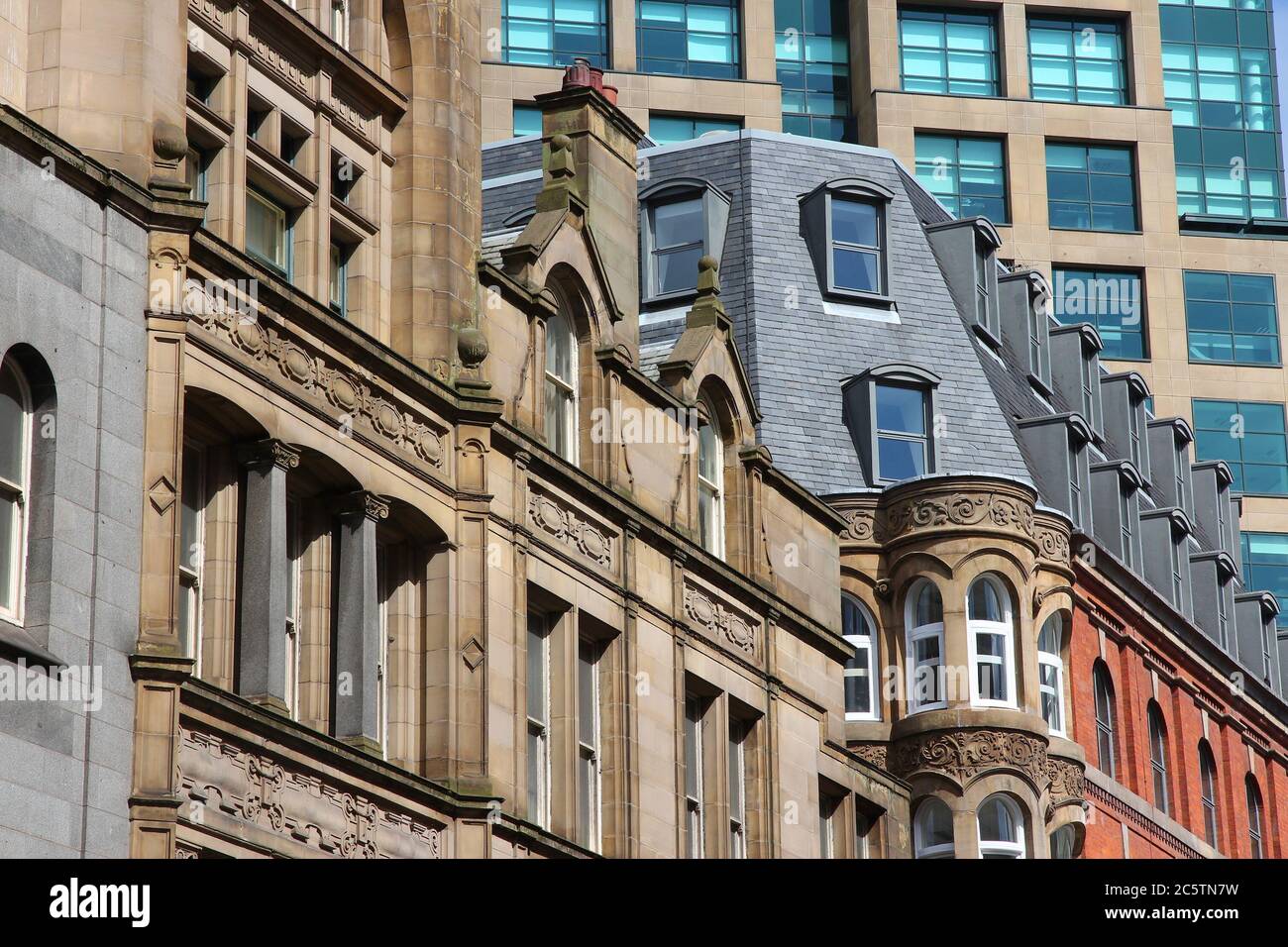 Manchester UK. City architecture of Manchester, United Kingdom Stock ...