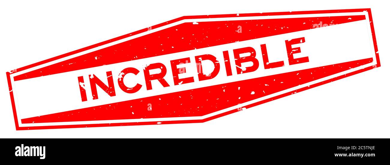 Grunge red incredible word hexagon rubber seal stamp on white background Stock Vector Image ...