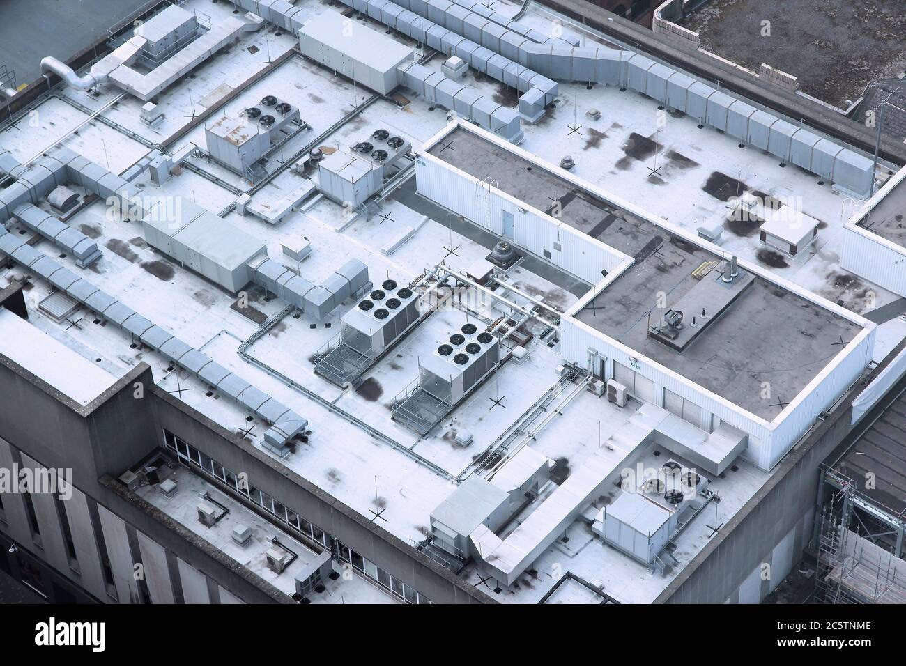 Exhaust vents of industrial air conditioning and ventilation units ...