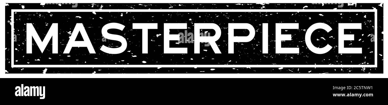 Grunge black masterpiece word square rubber seal stamp on white ...