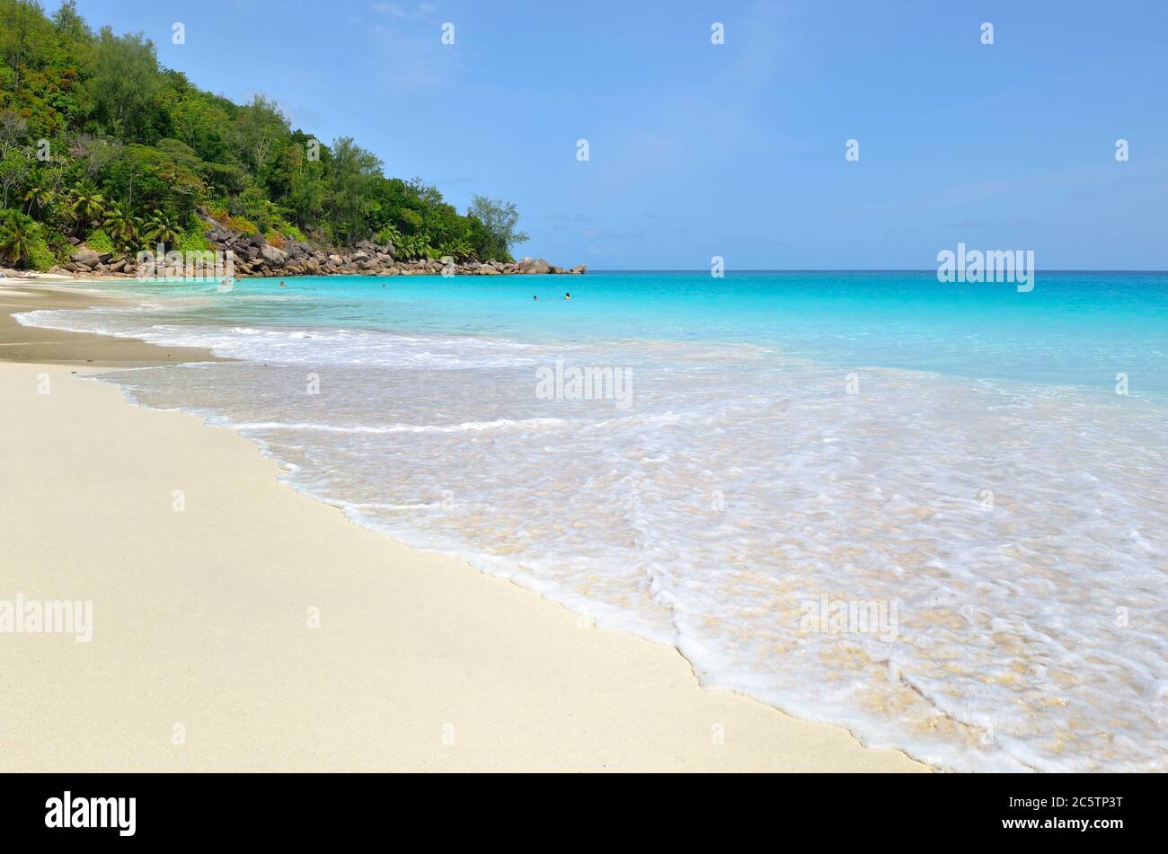 Granite rocky beaches on Seychelles islands, Praslin, Anse Georgette ...