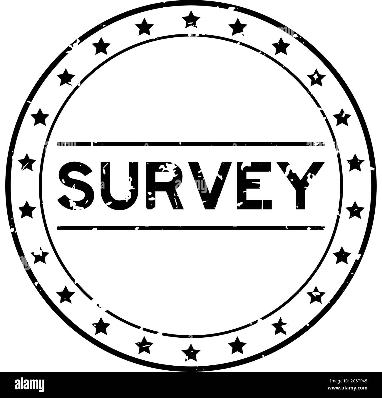 Grunge black survey word round rubber seal stamp on white background ...