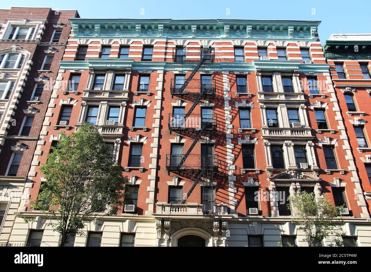 Upper West Side residential street in Manhattan, New York City Stock ...