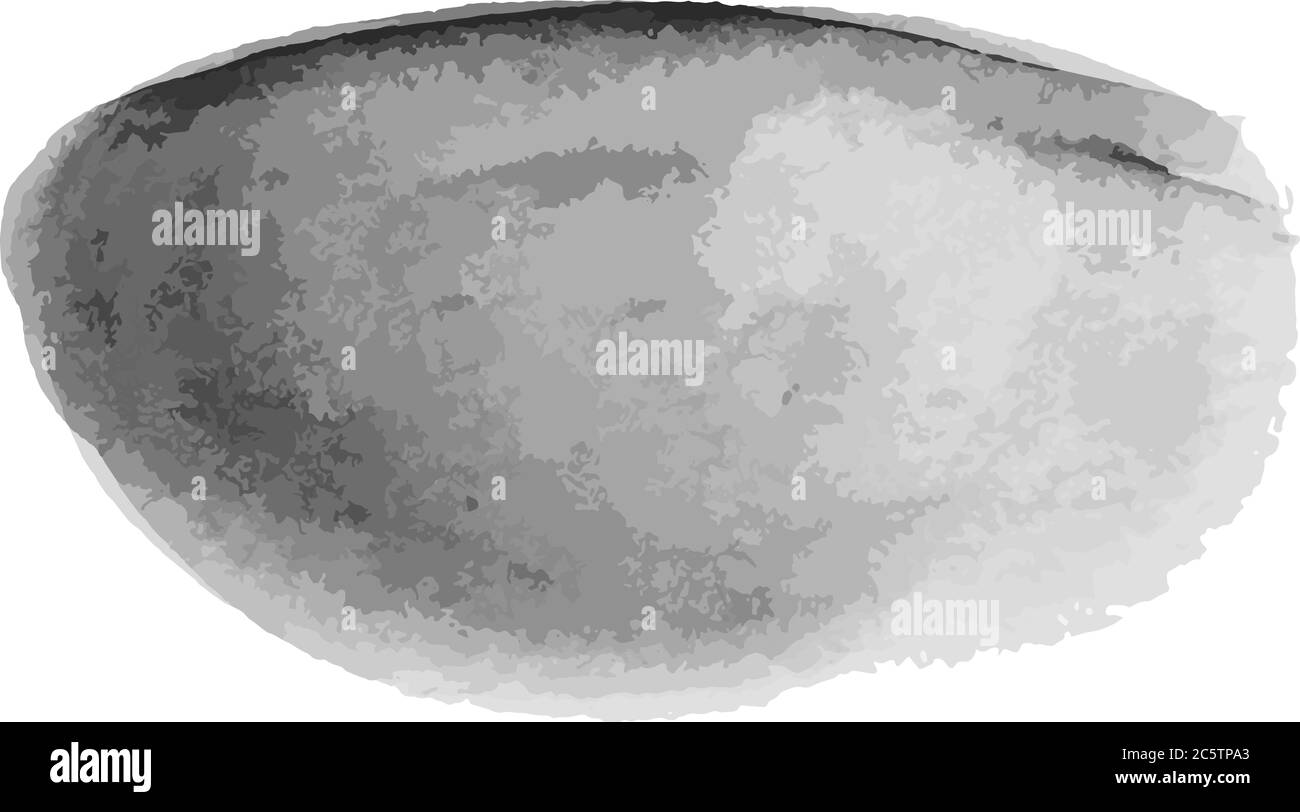 Black color watercolor handdrawing texture as brush or banner on white ...