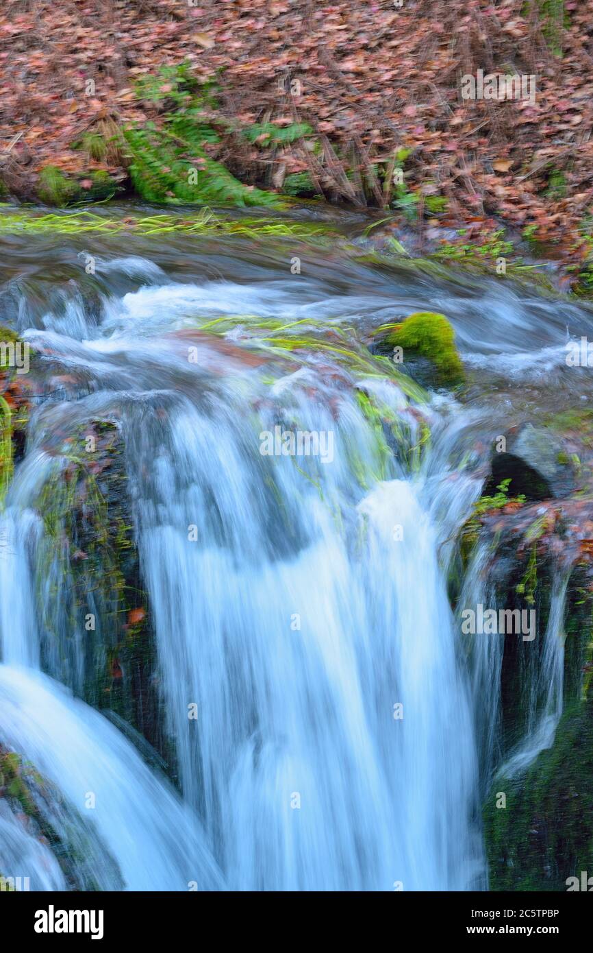 Beautiful Shiraito Waterfall at the base of volcanic mountain in ...