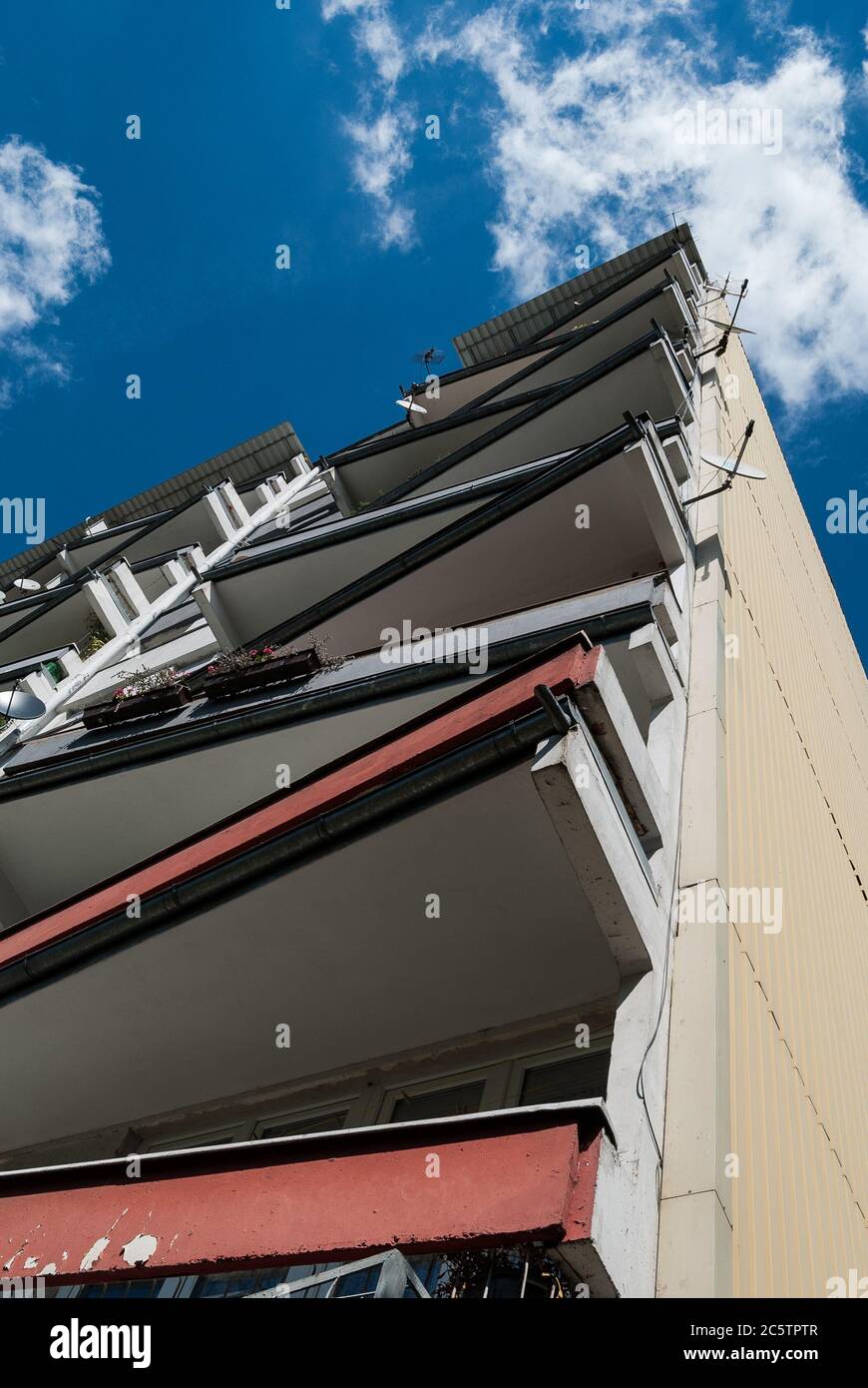 Picture of a flat block sky scraper in Poland Stock Photo - Alamy