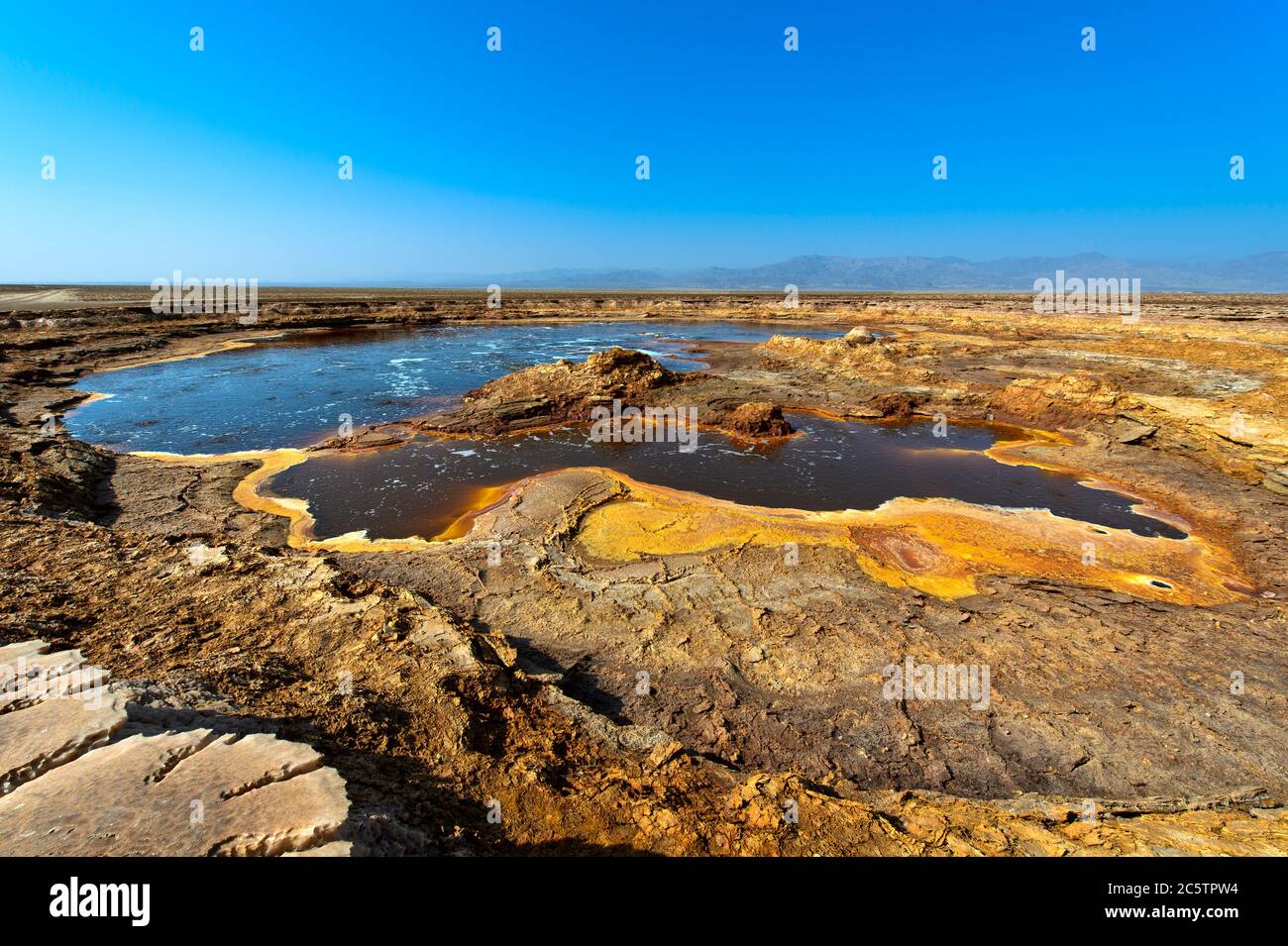 The Gaet'ale pond, also oily lake, with hypersaline water, Dallol geothermal area, Hamadela ...