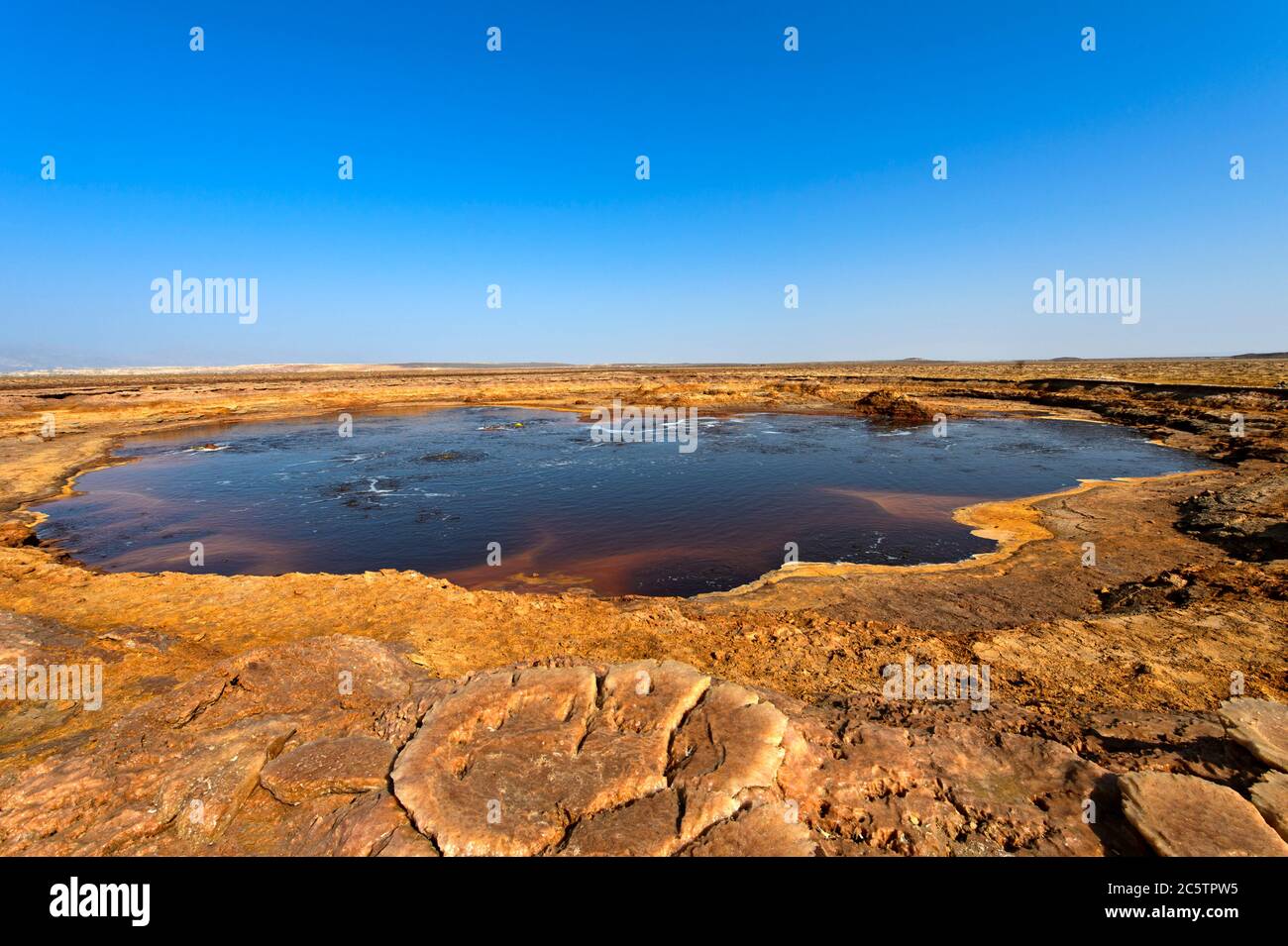 The Gaet'ale pond, also oily lake, with hypersaline water, Dallol ...