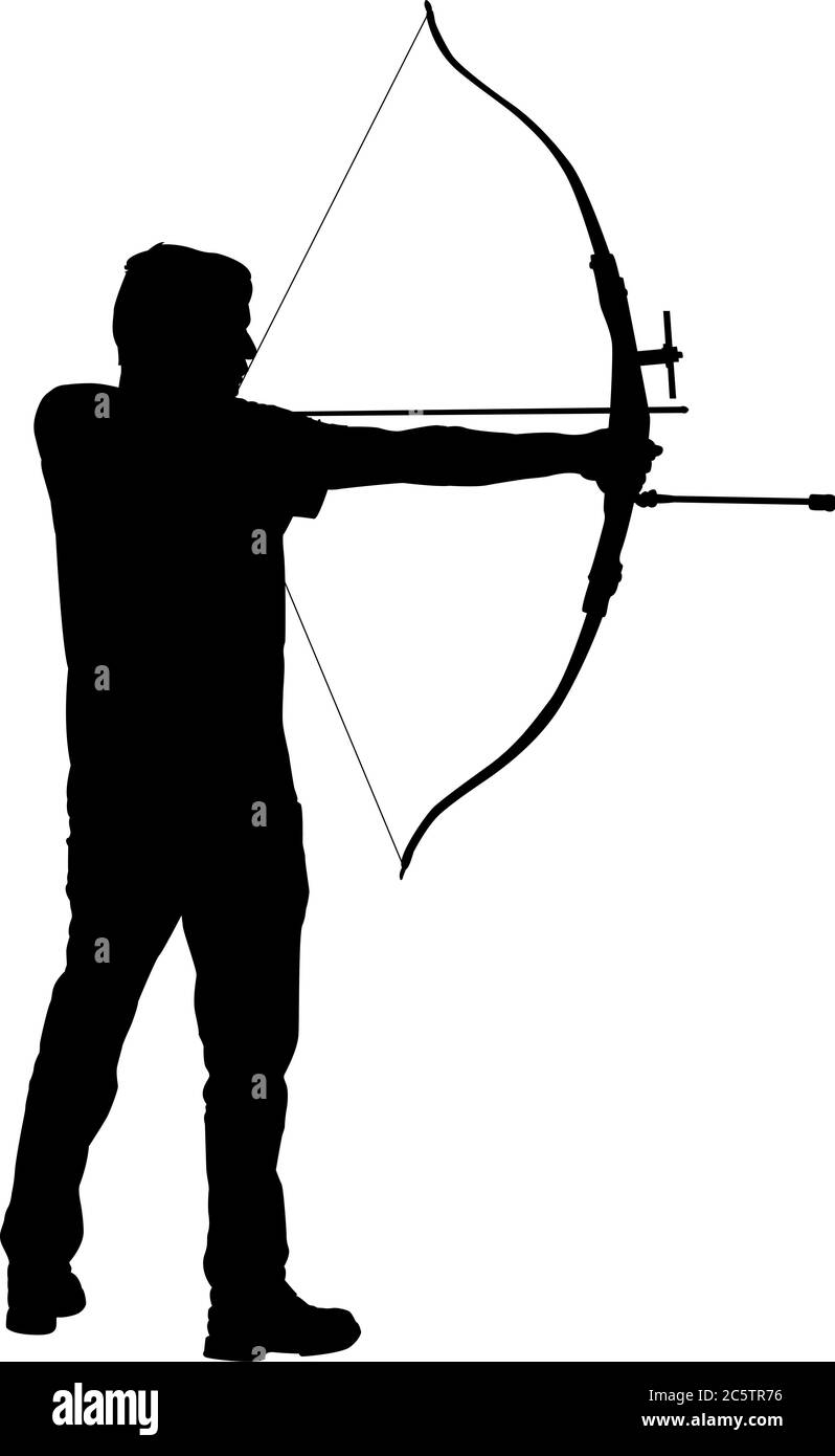 Male archer aiming with a recurve bow Stock Vector Image & Art - Alamy