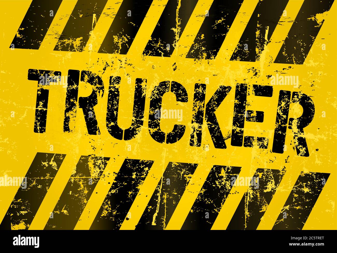 Trucker sign, grungy industrial style,vector illustration Stock Vector ...