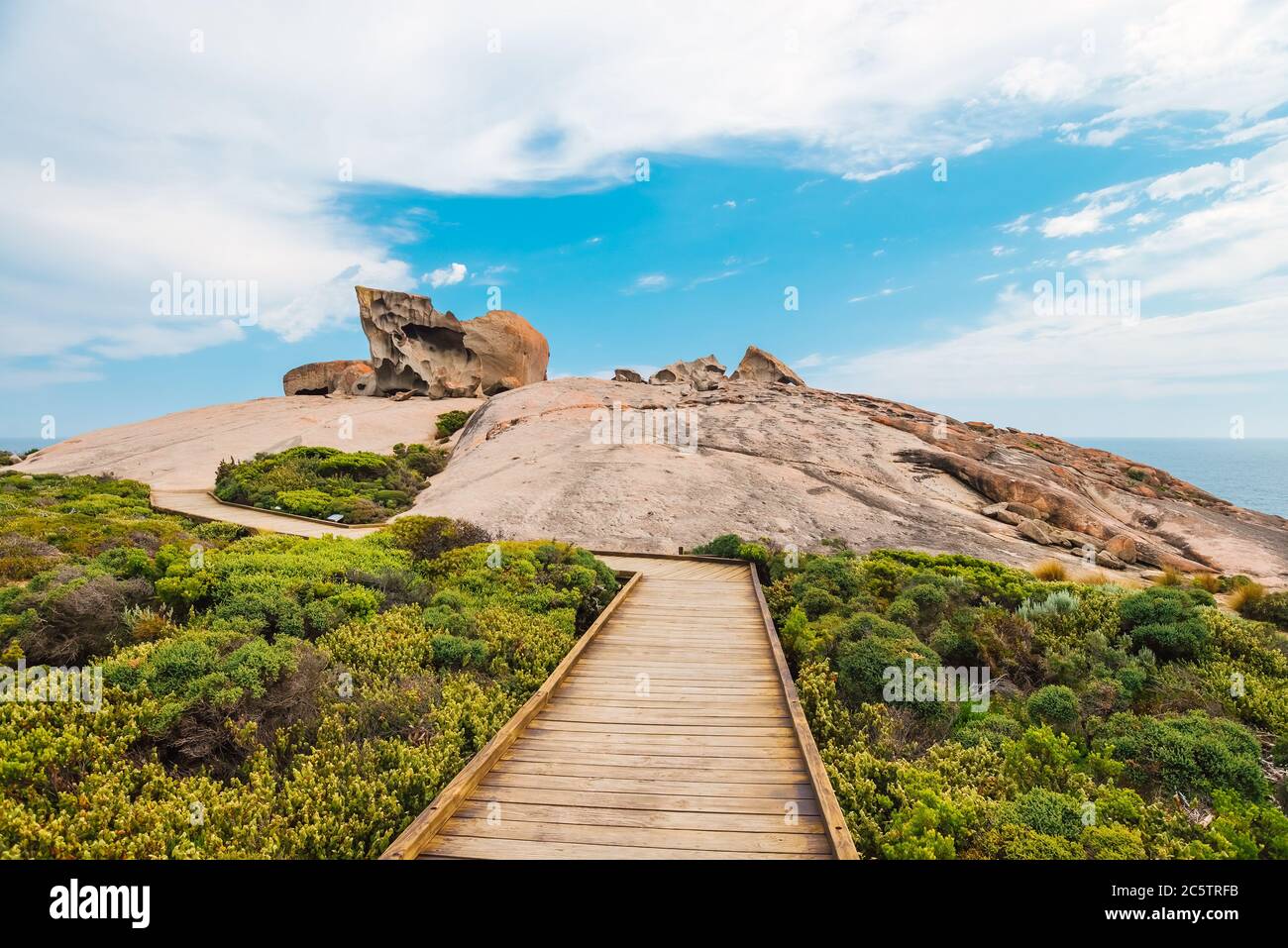 Remarkable Rocks viewed from the lookout on a day, Flinders Chase ...