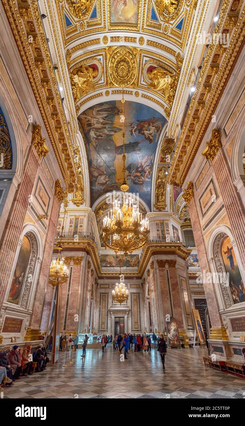 Saint Petersburg, Russia. Interior of Saint Isaac's Cathedral or ...