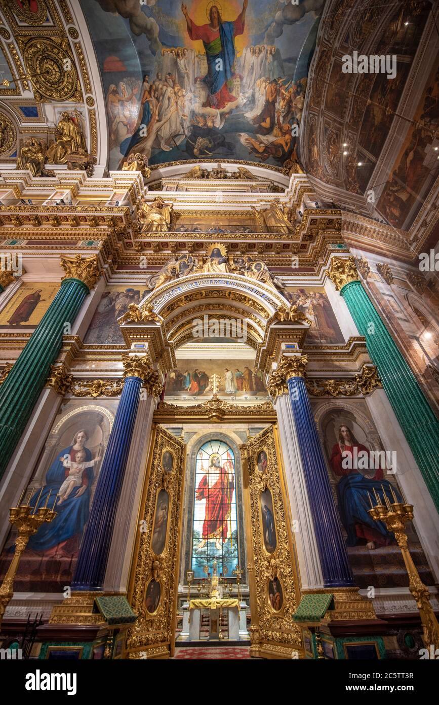 Saint Petersburg, Russia. Interior of Saint Isaac's Cathedral or ...