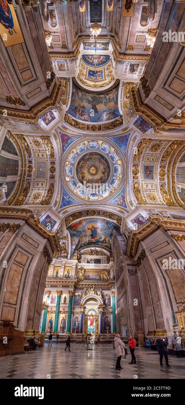 Saint Petersburg, Russia. Interior of Saint Isaac's Cathedral or ...