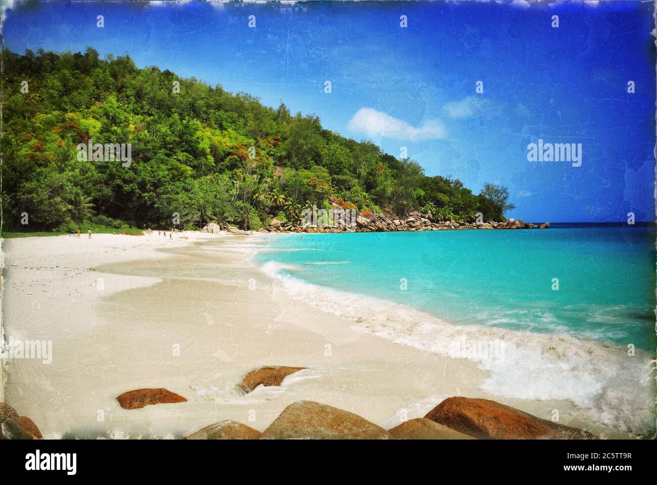 The beautiful sandy beach Anse Georgette - small but very popular beach ...