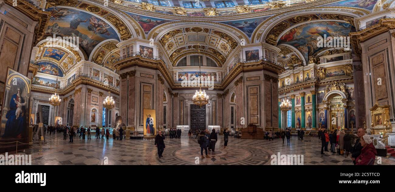 Saint Petersburg, Russia. Interior of Saint Isaac's Cathedral or ...