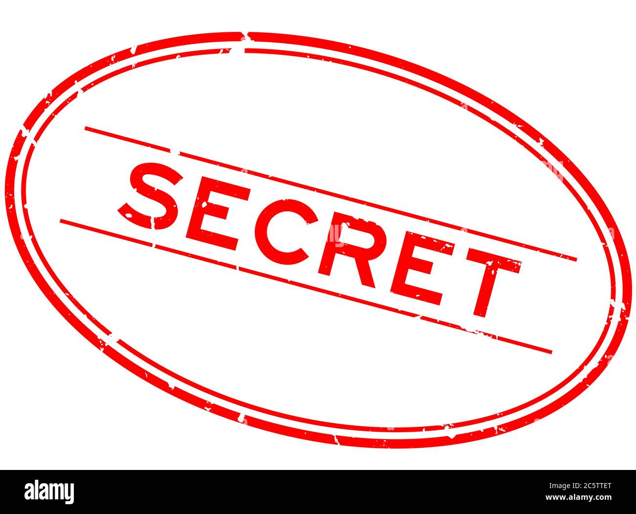 Grunge red secret word oval rubber seal stamp on white backgoround ...