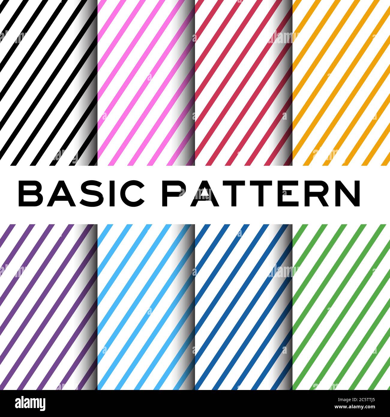 8 pastel color of stripe seamless pattern background (Vector Stock ...