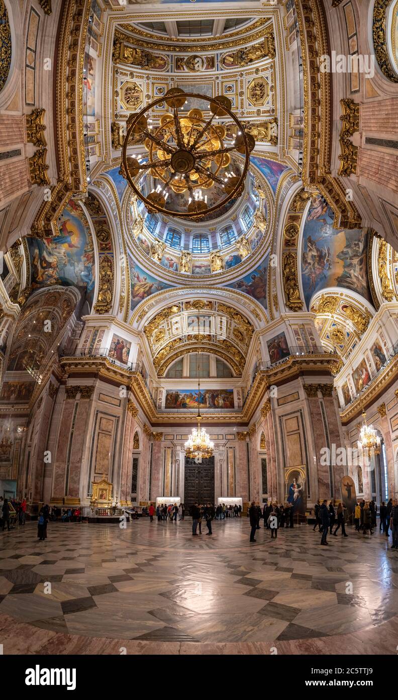 Saint Petersburg, Russia. Interior of Saint Isaac's Cathedral or ...