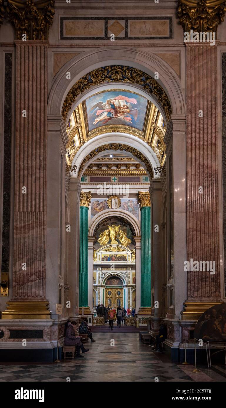 Saint Petersburg, Russia. Interior of Saint Isaac's Cathedral or ...