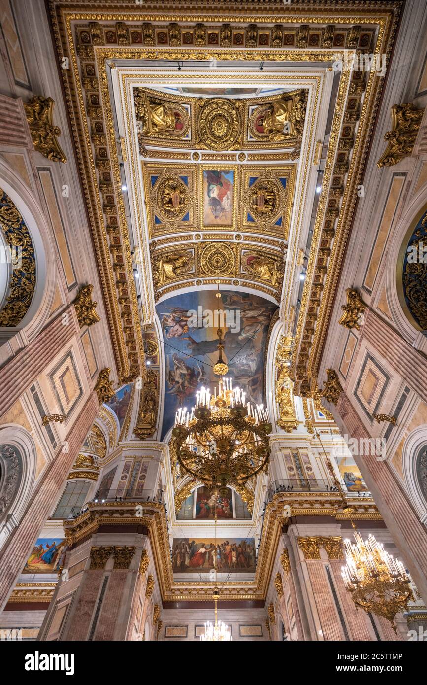 Saint Petersburg, Russia. Interior of Saint Isaac's Cathedral or ...