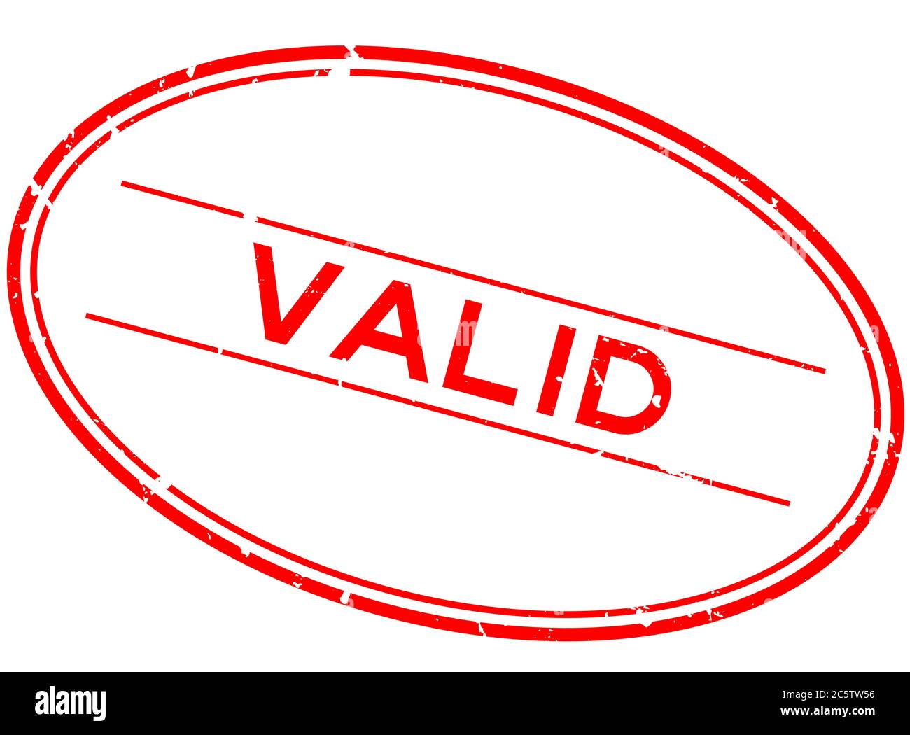 Grunge red valid word oval rubber seal stamp on white background Stock ...