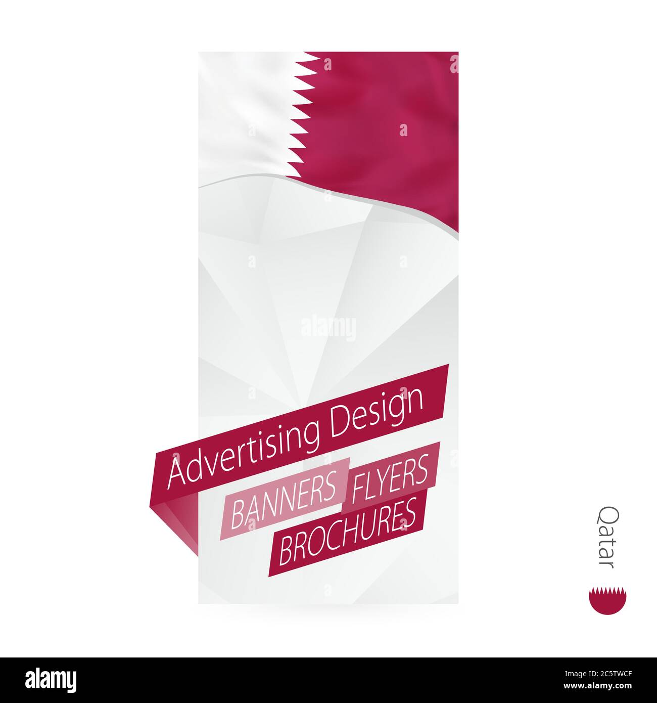 Vector abstract banner template for Qatar. Advertising template with ...