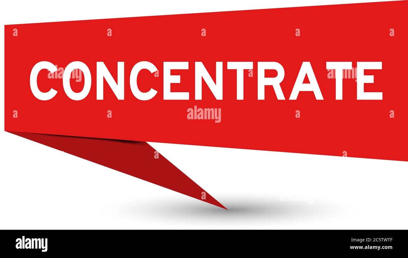 Red paper speech banner with word concentrate on white background Stock ...
