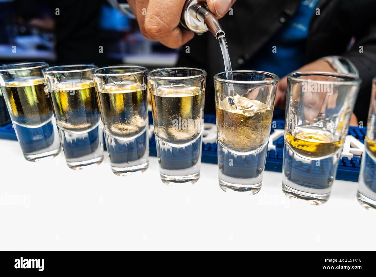 Shot drinks in a bar Stock Photo - Alamy