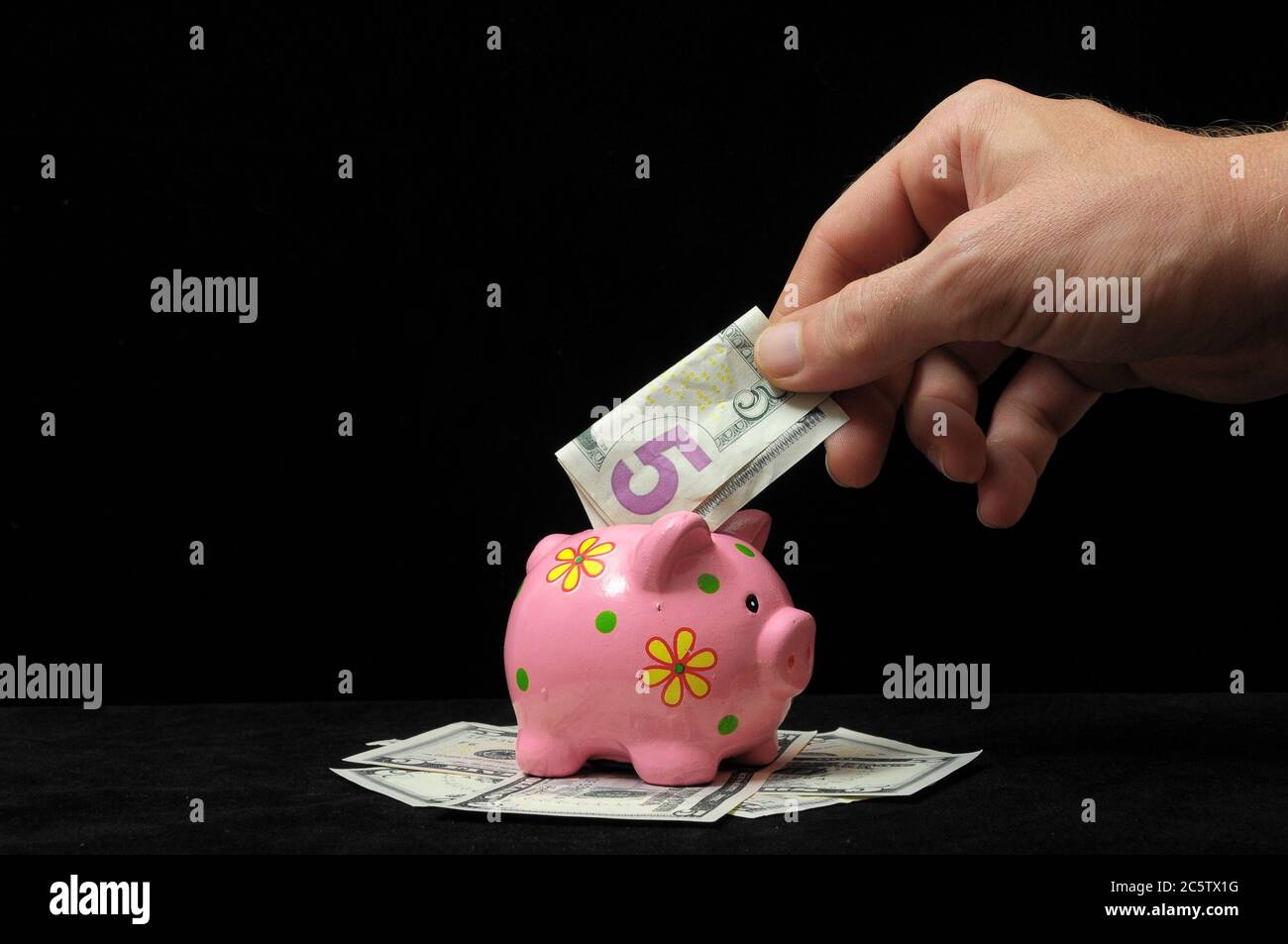 Save Money with One Pink Pig Piggy Bank Stock Photo - Alamy