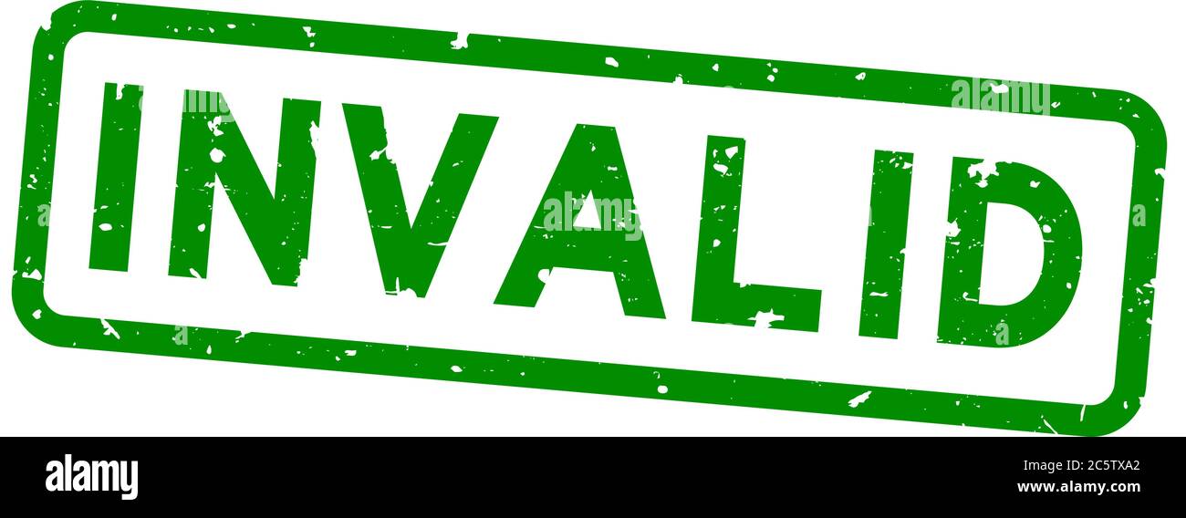 Grunge green invalid word square rubber seal stamp on white background Stock Vector Image & Art ...