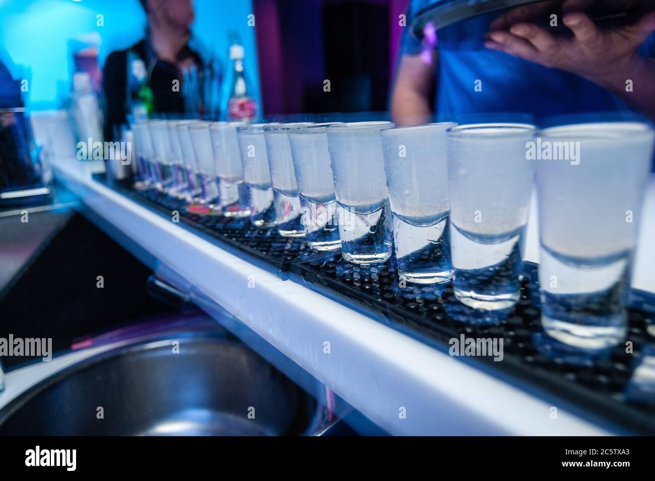 Shot drinks in a bar Stock Photo - Alamy