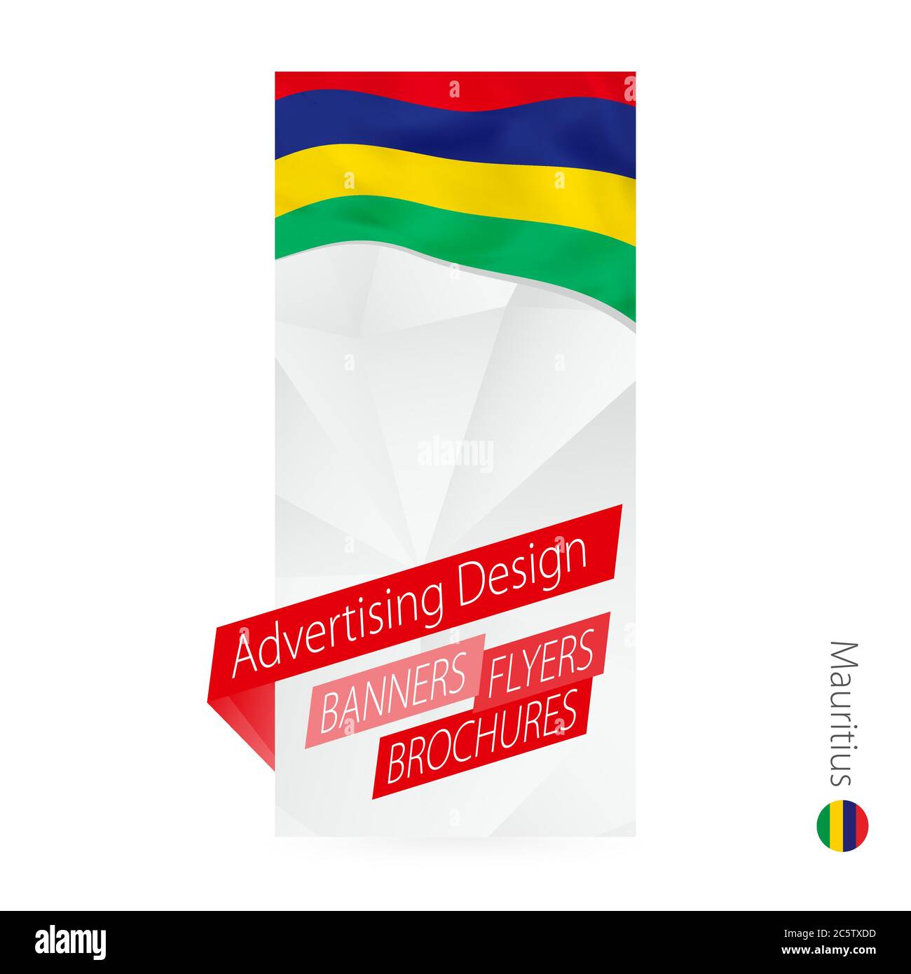 Vector abstract banner template for Mauritius. Advertising template ...