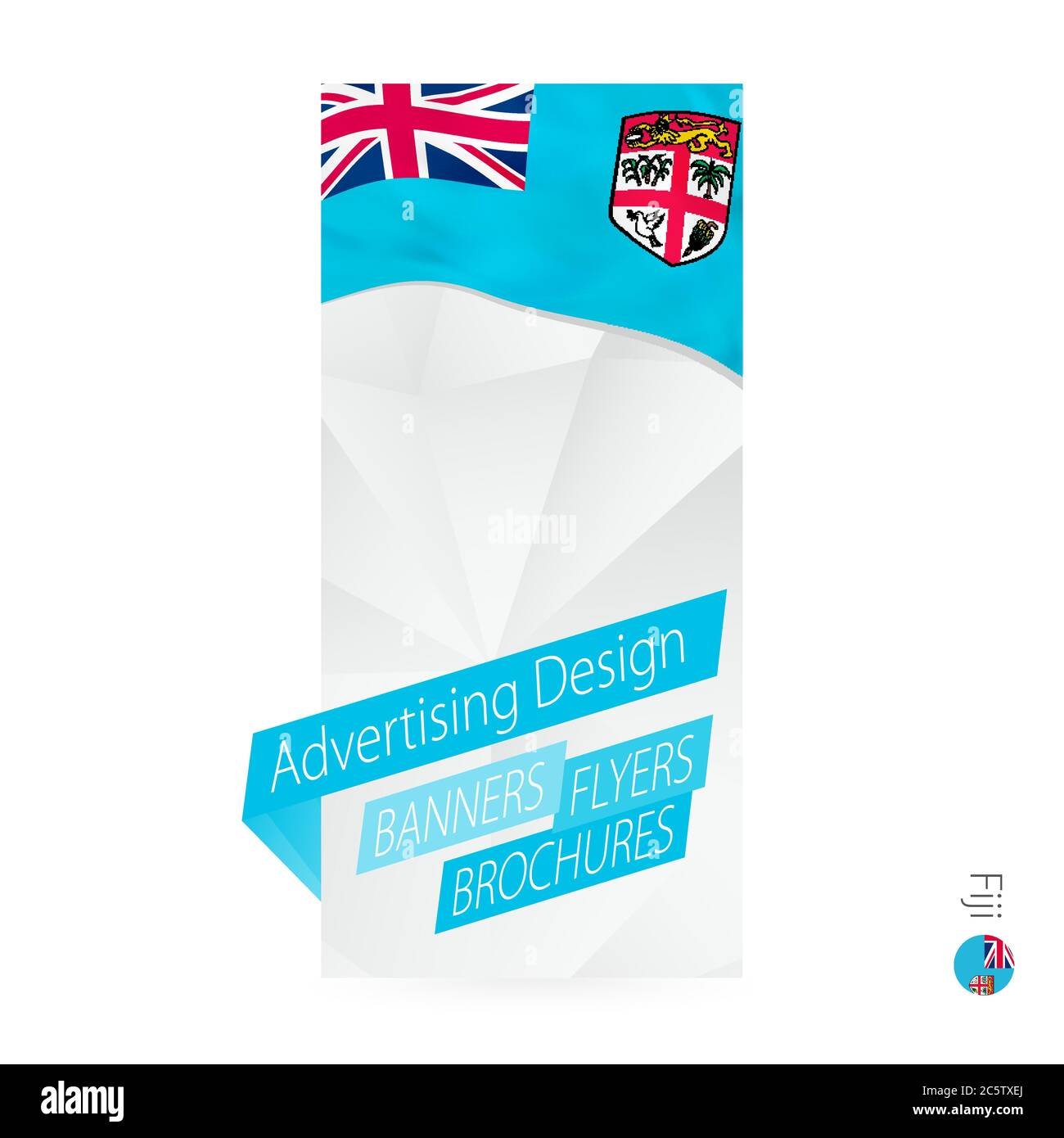 Vector abstract banner template for Fiji. Advertising template with ...