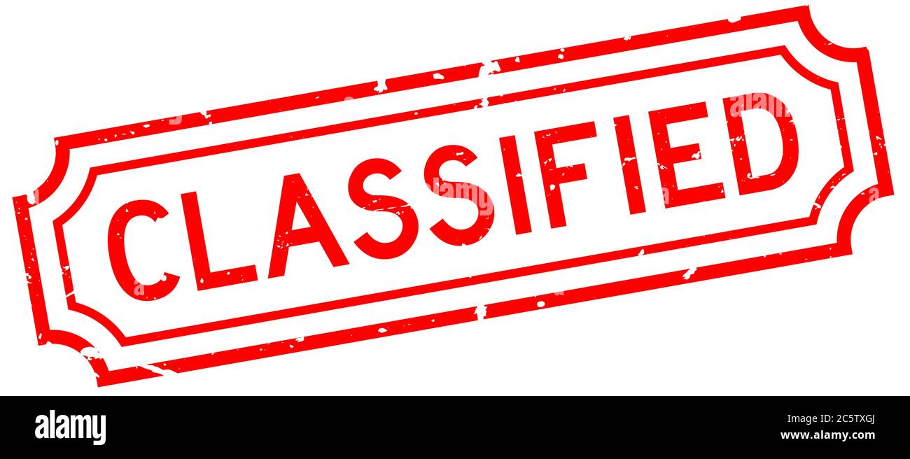 Grunge red classified word rubber seal stamp on white background Stock ...