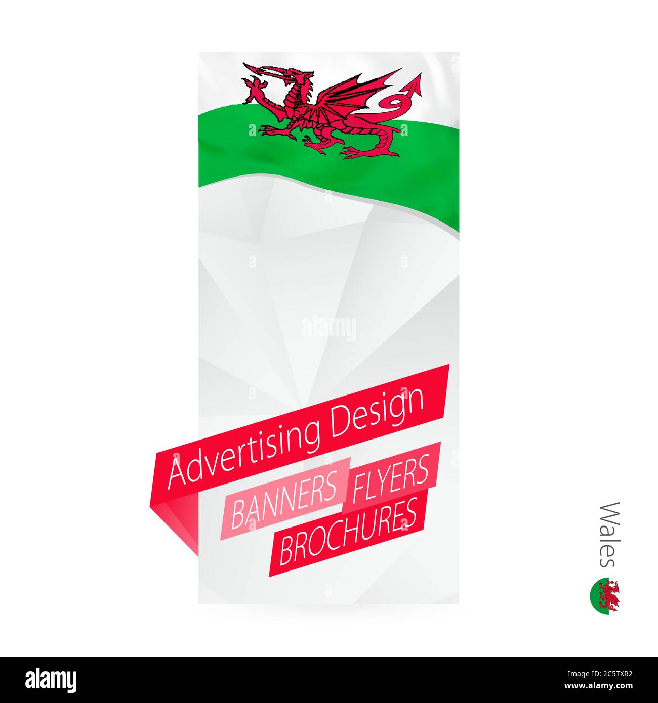Vector abstract banner template for Wales. Advertising template with ...