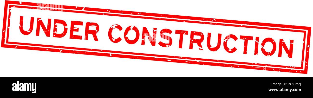 Grunge red under construction word square rubber seal stamp on white background Stock Vector ...