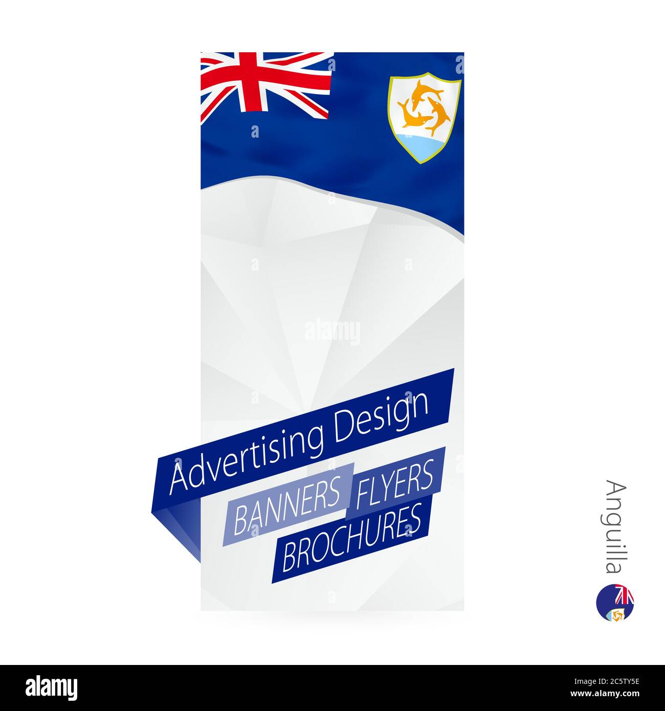 Vector abstract banner template for Anguilla. Advertising template with ...