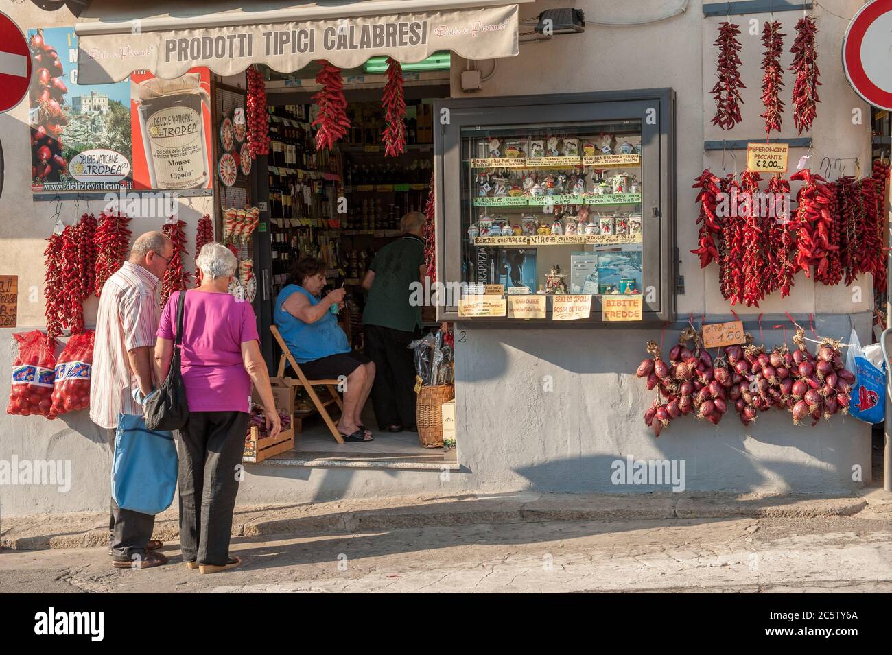 Grocery store with local products in Tropea, a popular travel ...