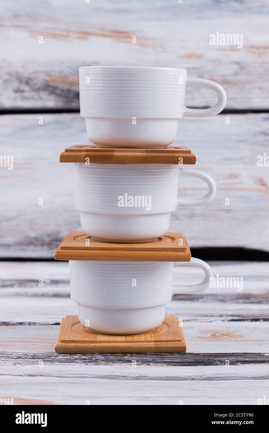 Coffee cups in a stack Stock Photo - Alamy