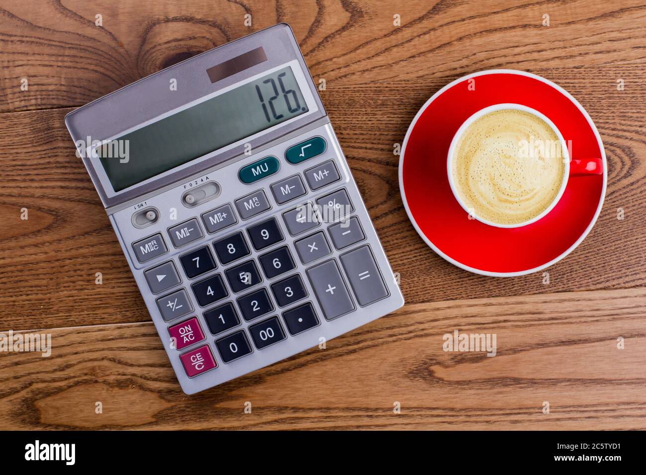 Wooden table calculator hi-res stock photography and images - Alamy