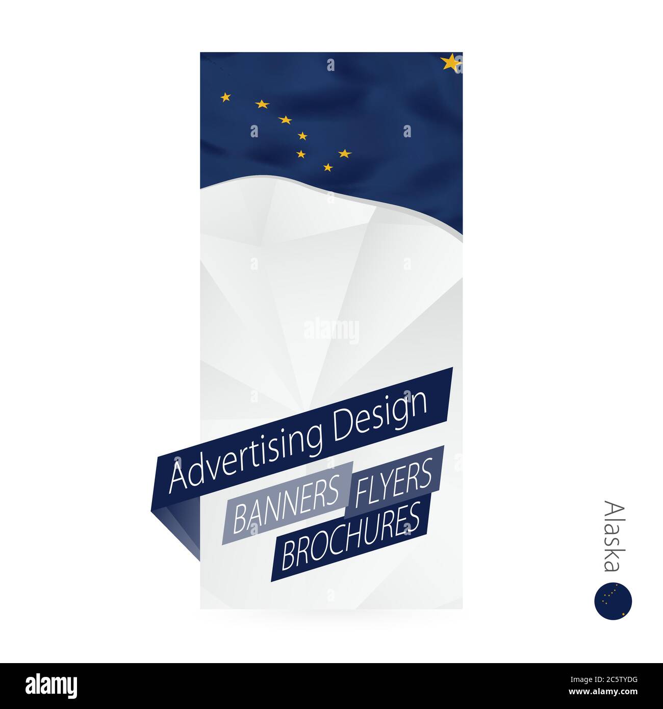 Vector abstract banner template for US state Alaska. Advertising ...