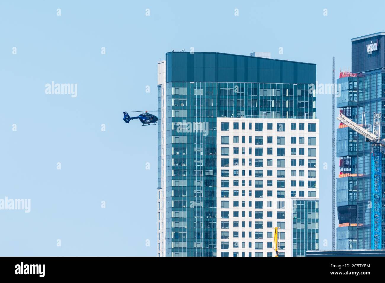 Boston Med Flight helicopter flying into the city to land at Mass ...